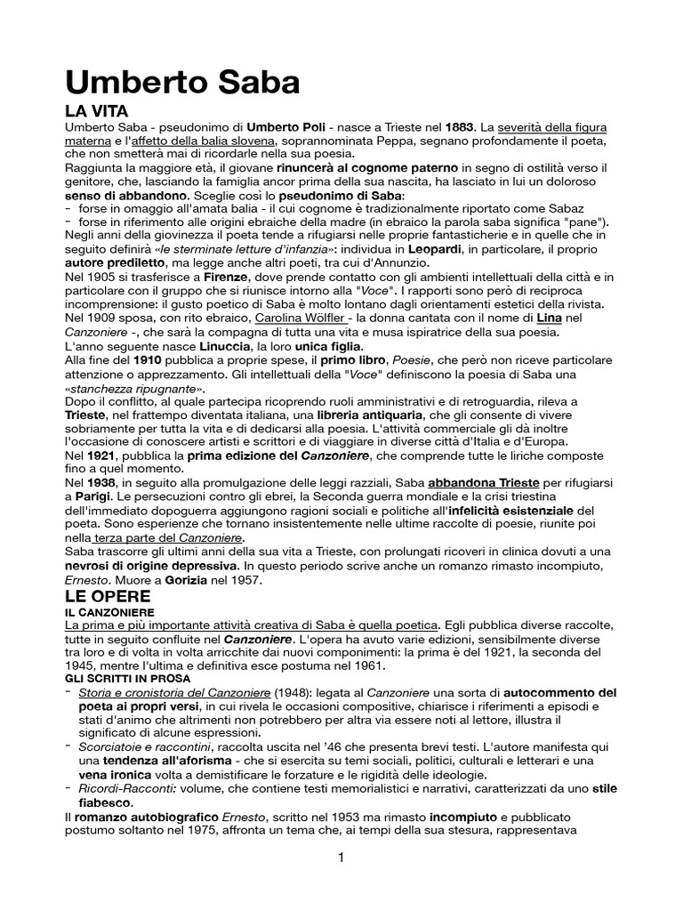 Umberto Saba | PDF