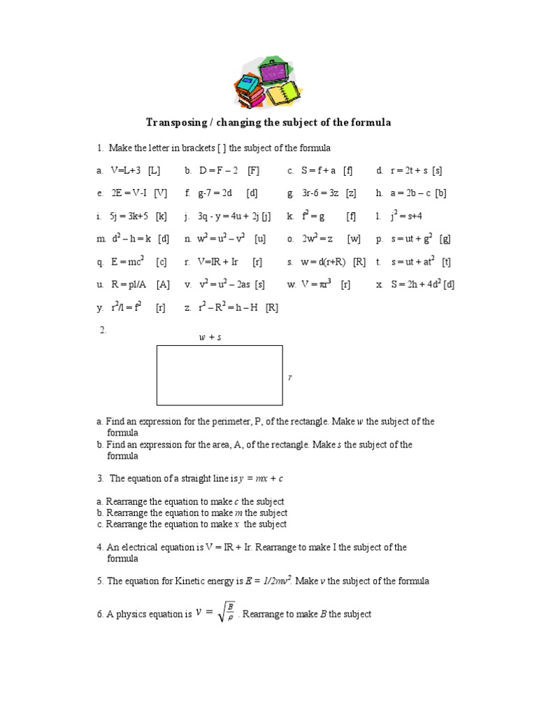 Formula Transposition Guide | PDF | Science & Mathematics | Technology ...