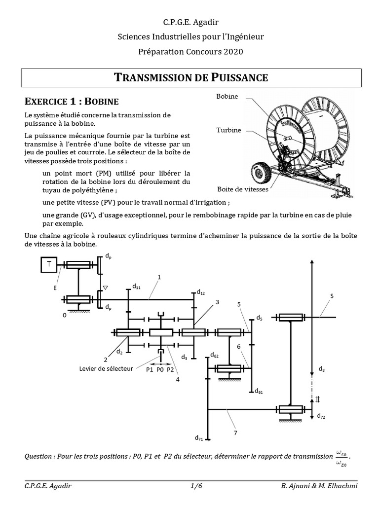 TD Transmission de Puissance | PDF TD Transmission de Puissance | PDF