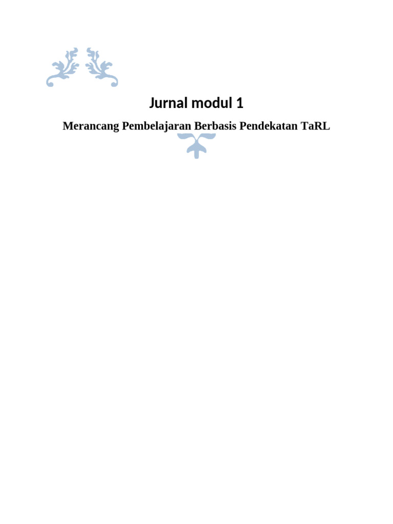 Jurnal Merancang Tarl | PDF
