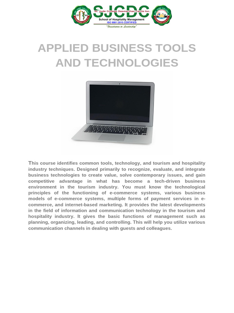 Applied Business Tools in Hospitality | PDF | Mobile Phones | Computers