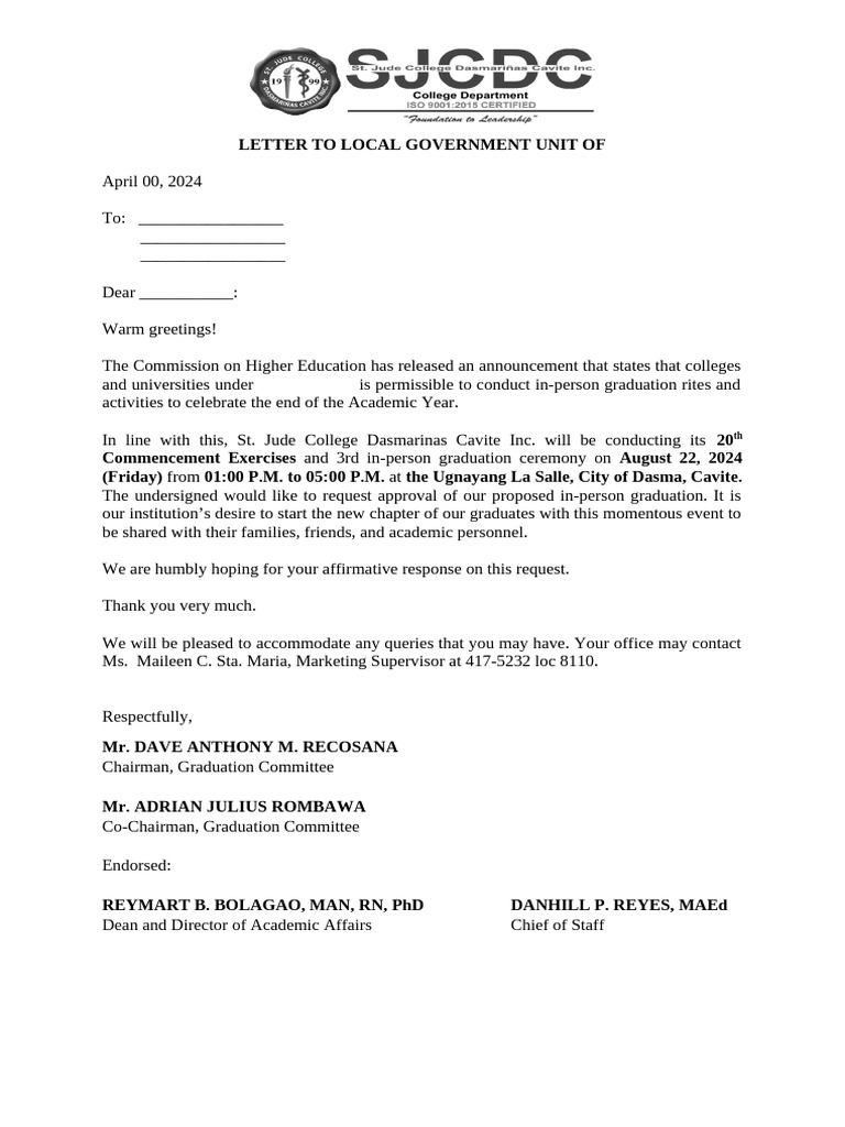 Baccalaureate Graduation 2024 Letters 04.15.2024 | PDF | Career & Growth