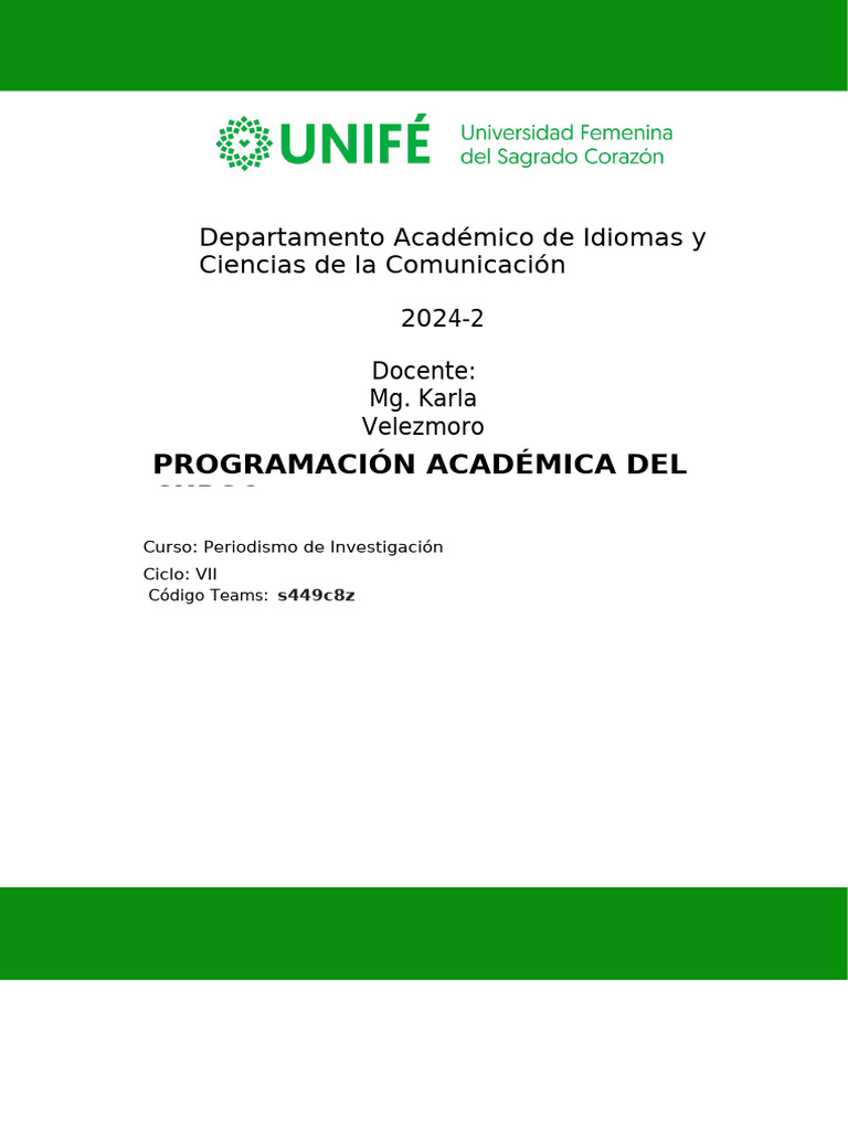 Anexo Periodismo de Investigación. 2024-2 XDDDDDD | PDF