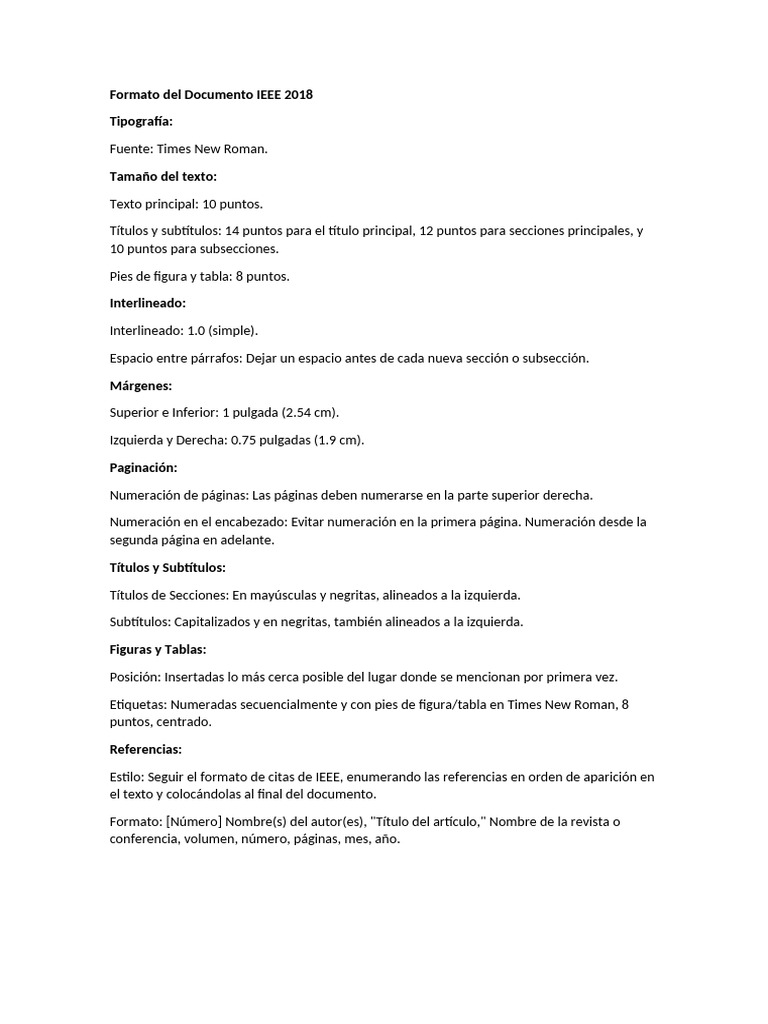 Formato del Documento IEEE 2018 | PDF