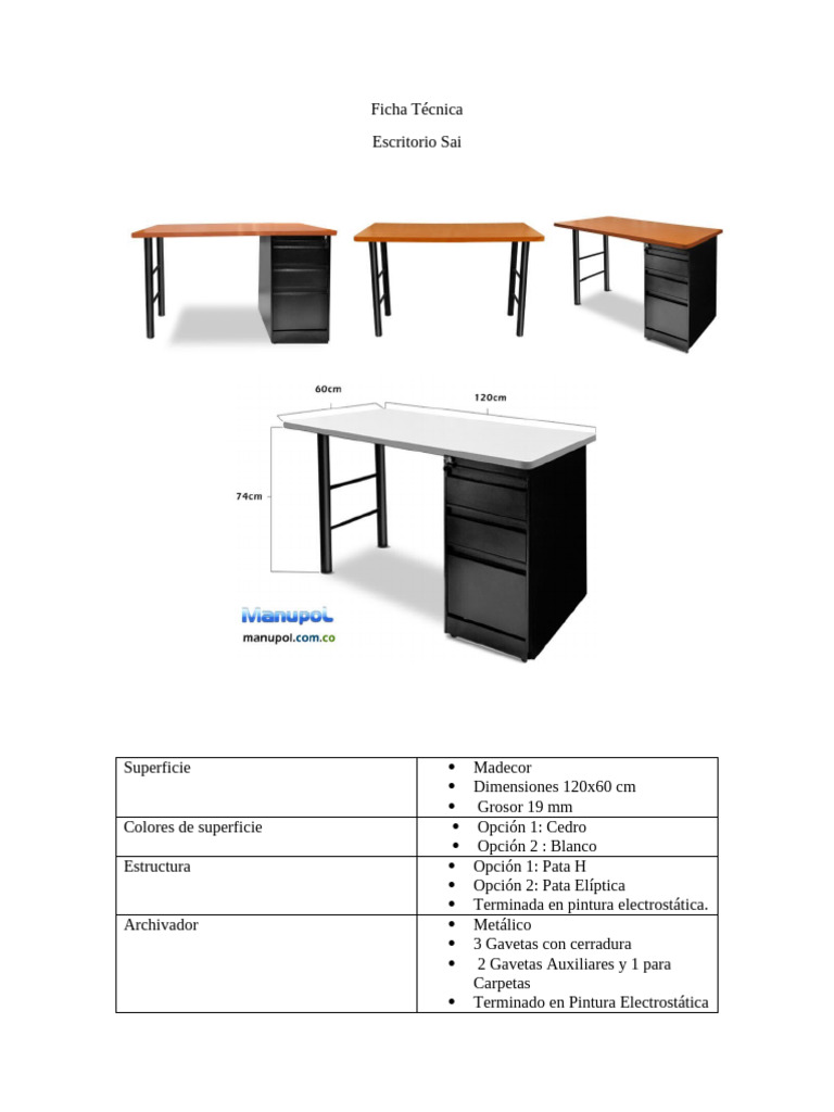 Ficha Técnica escritorio | PDF