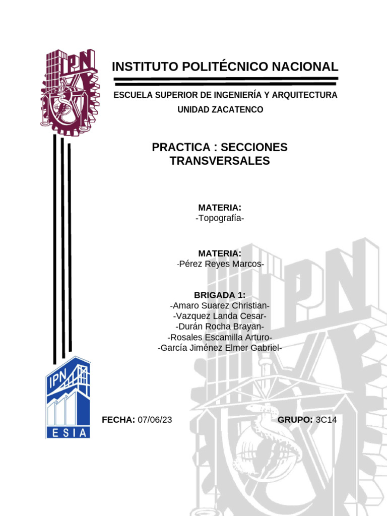 Practica Secciones Transversales[1] | PDF