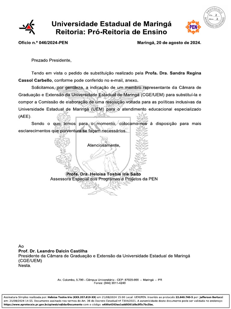 Ofício N.º 046 2024 PEN | PDF