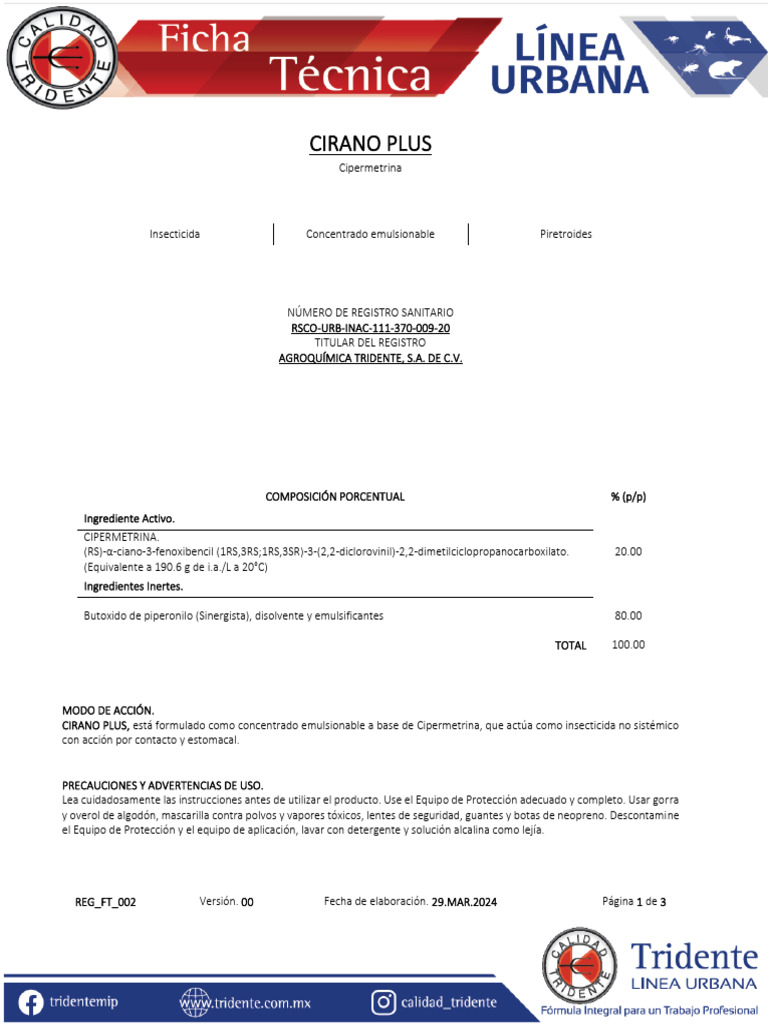 FT 002 V00 Cirano Plus | PDF