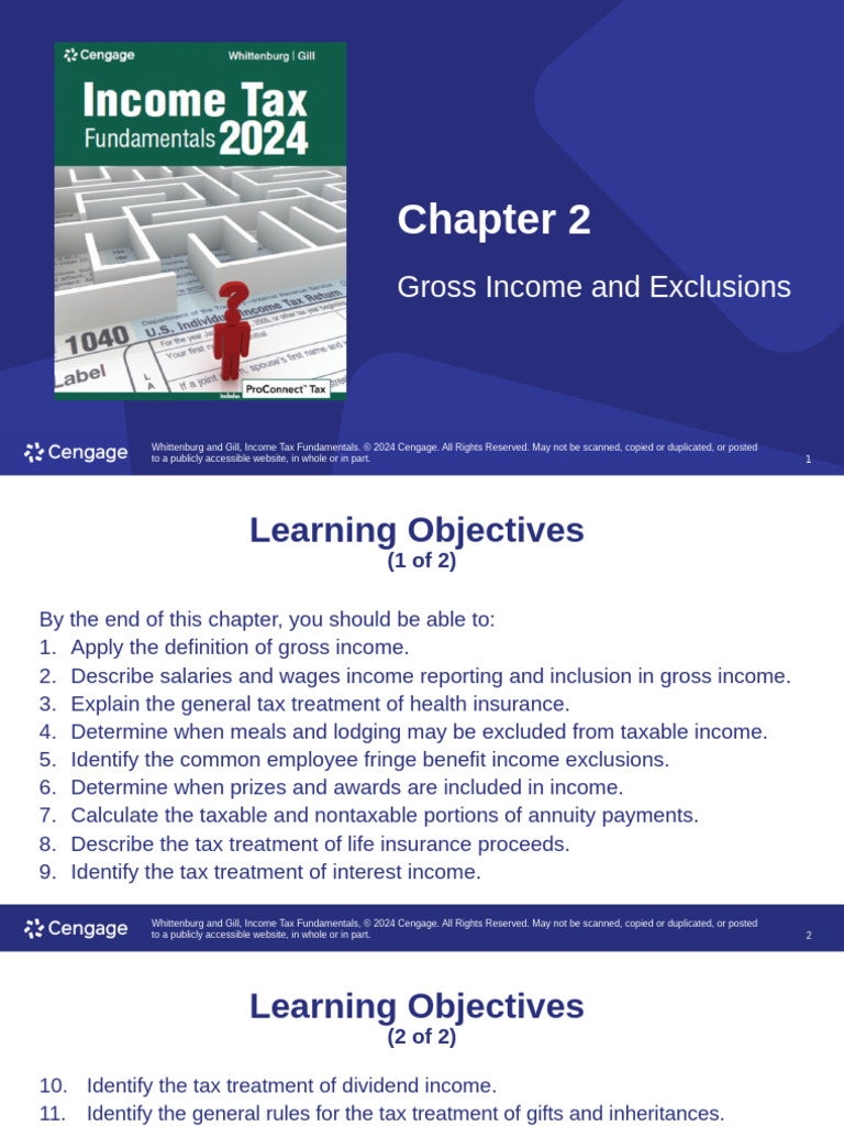 Ch02 Gross Income and Exclusions 2024 | PDF