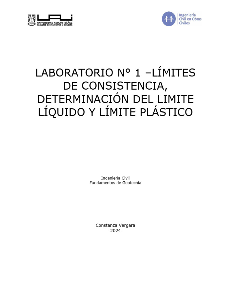 Guia-Lab-1 - Límites de Consistencia, Determinación Del Limite Líquido ...