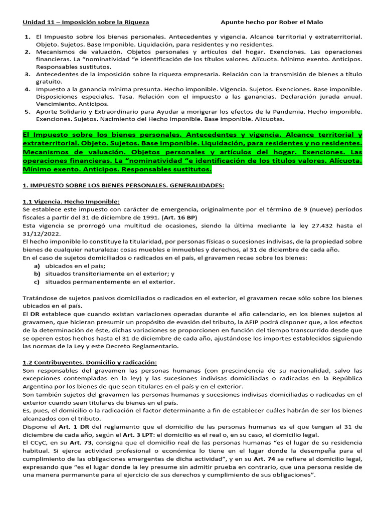 Apunte Unidad 11 Teoría y Técnica Impositiva | PDF Apunte Unidad 11 Teoría y Técnica Impositiva | PDF