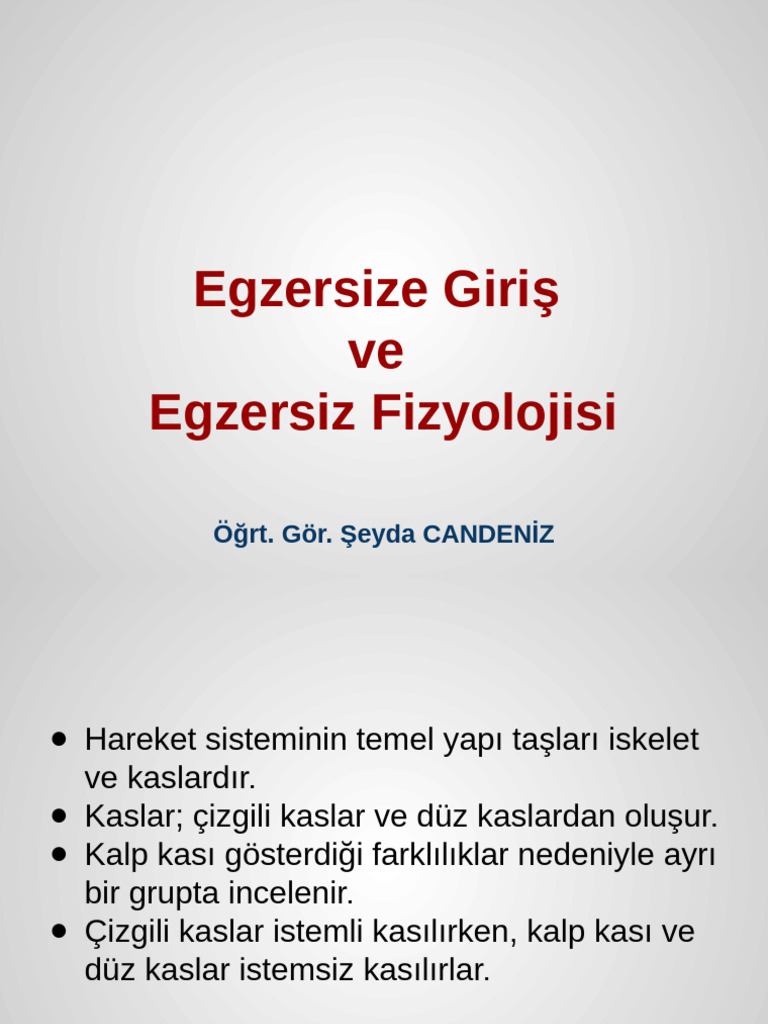 Egzersize Giriş Ve Egzersiz Fizyolojisi | PDF