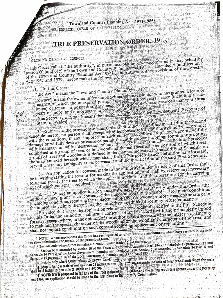 Love Lane Denbigh Tree Preservation Order | PDF