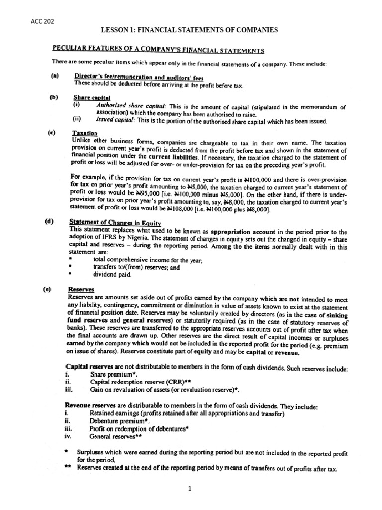 Lesson 2 Financial Statements of Companies | PDF