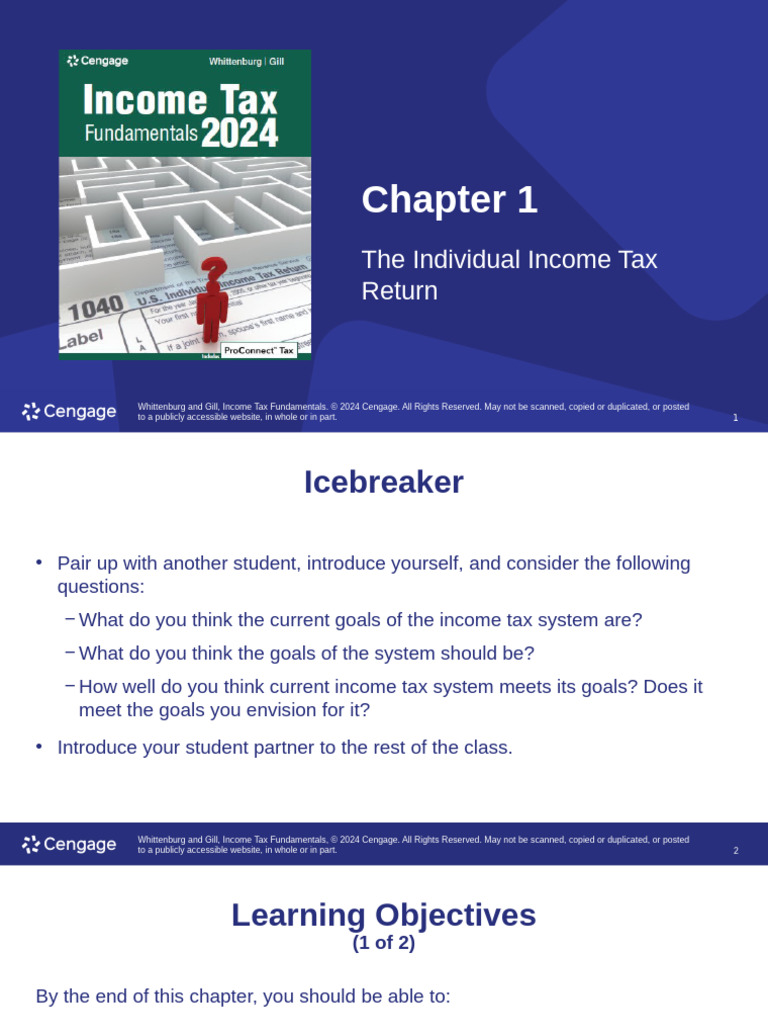 2024 CH01 The Individual Income Tax Return | PDF