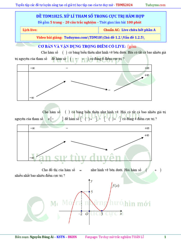 De Tdm1h25 Xu Li Tham So Trong Cuc Tri Ham Hop PDF | PDF
