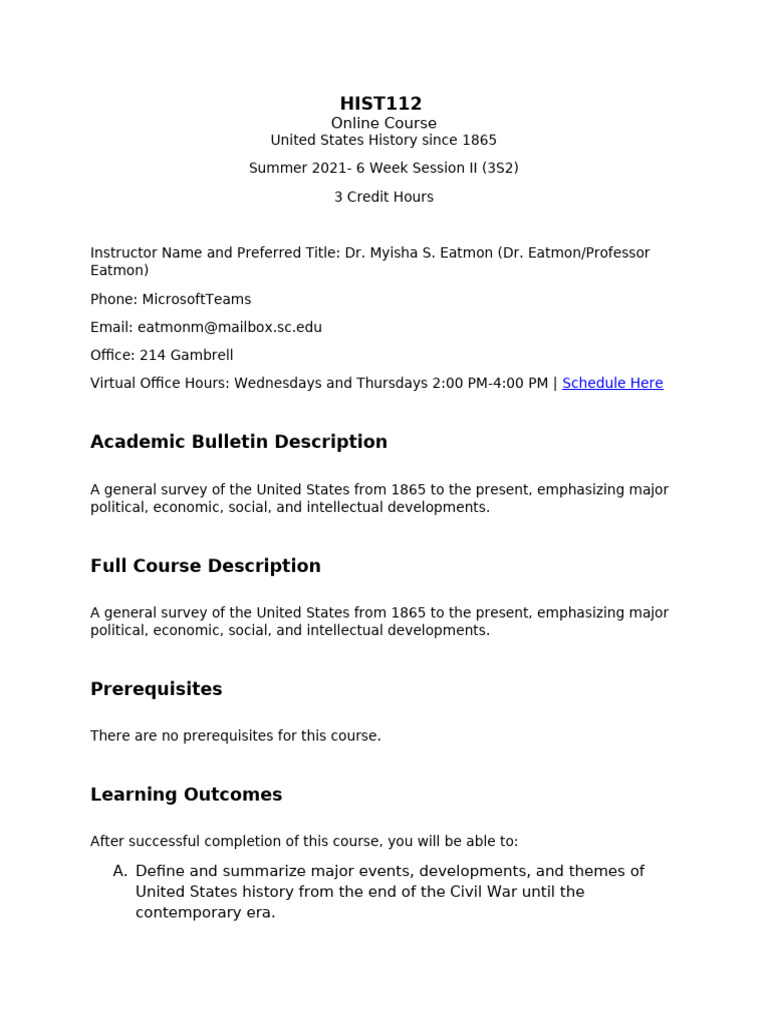 Eatmon_Summer Hist 112 Policies | PDF