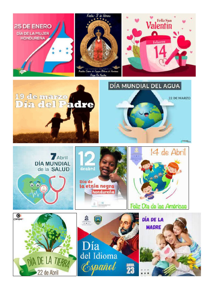 Calendario Civico - Dias Festivos de Honduras | PDF