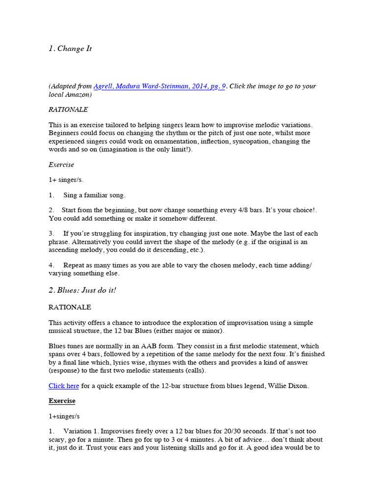 Vocal Improvisation Tips | PDF