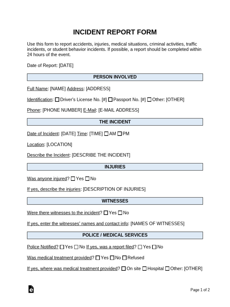 Incident Report Template | PDF