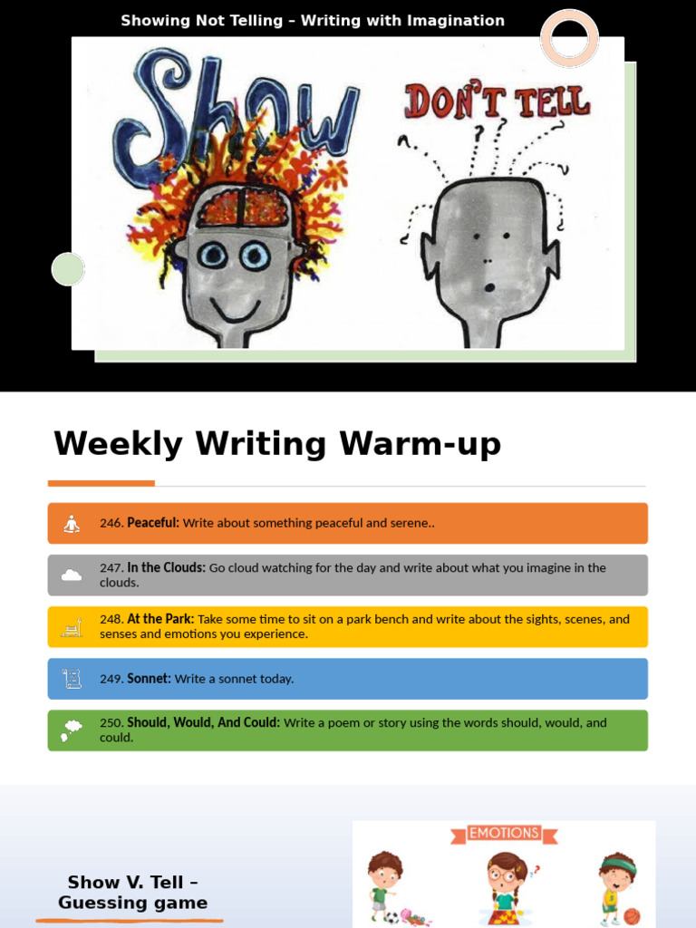 Lesson 17 - Showing Not Telling | PDF