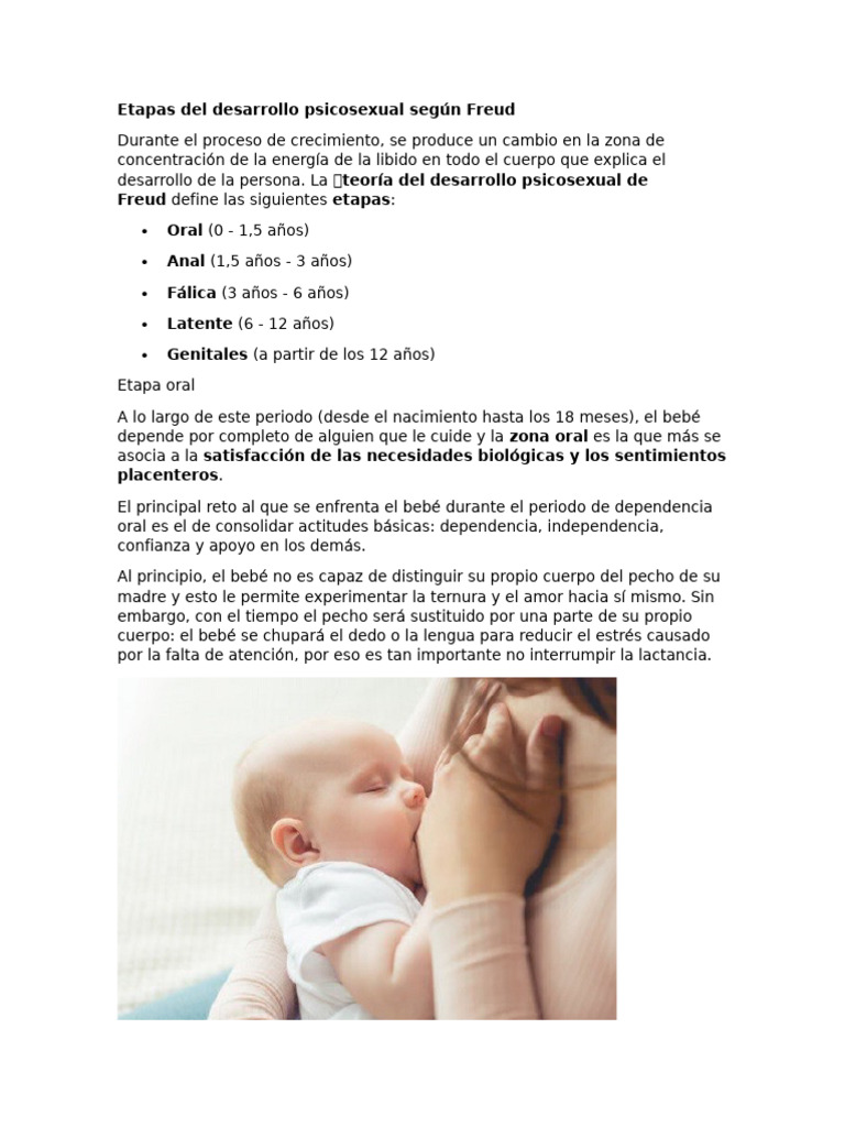 Etapas Del Desarrollo Psicosexual Según Freud | PDF | Complejo de Edipo | Relaciones personales ...