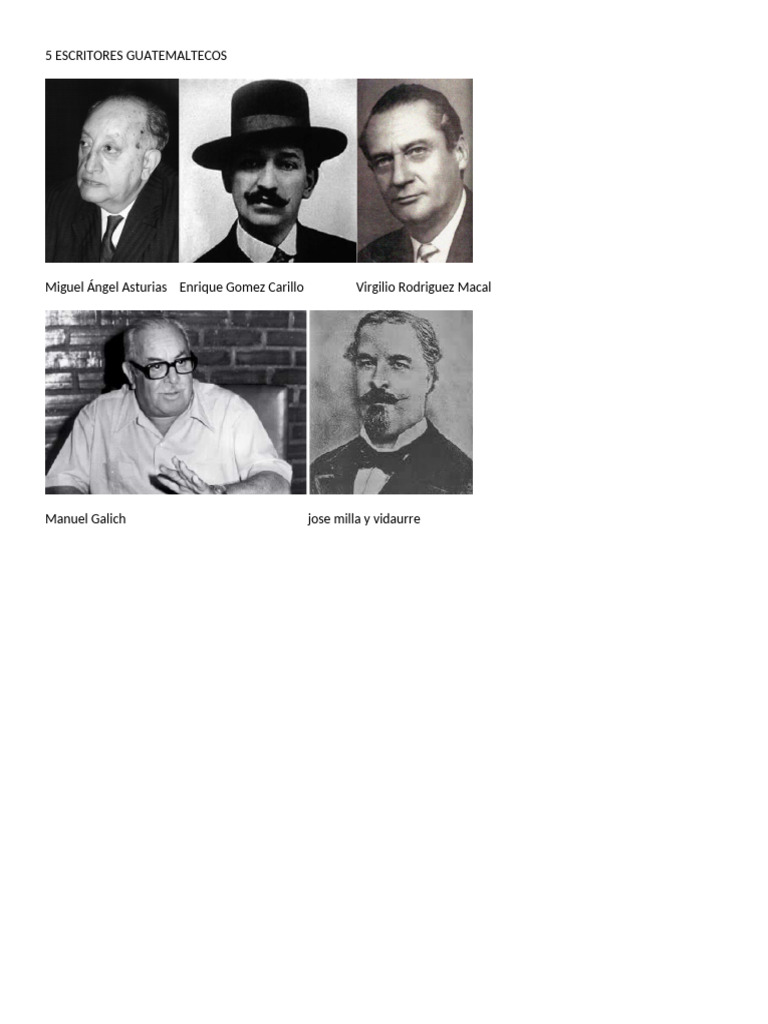 5 Escritores Guatemaltecos | PDF