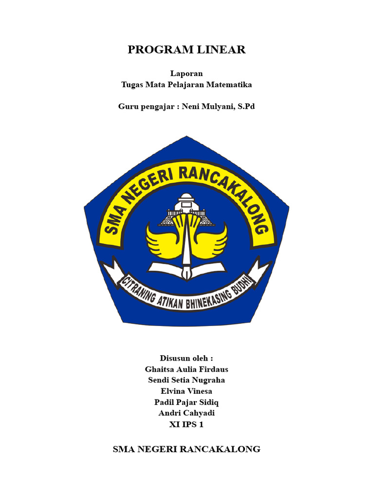 Laporan Program Linear | PDF