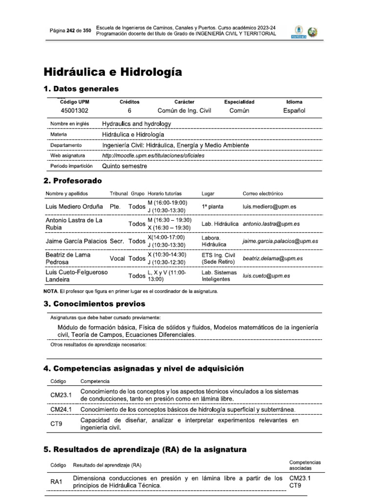 Water Resources Engineering OPTION 2 Syllabus | PDF