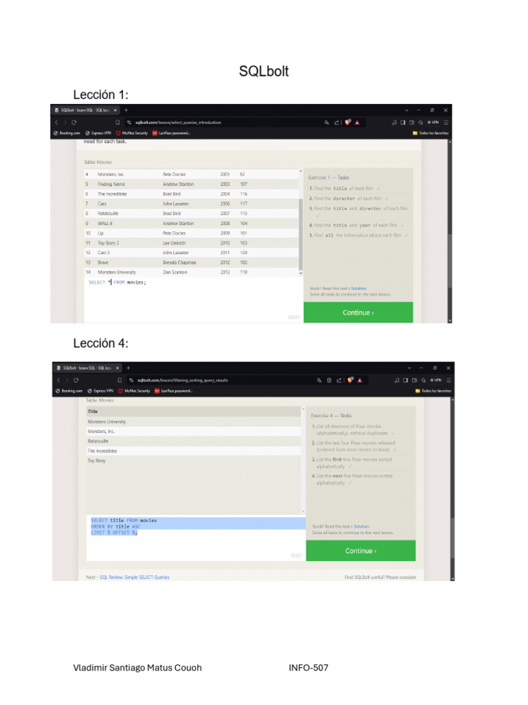 Ejercicios SQLbolt | PDF