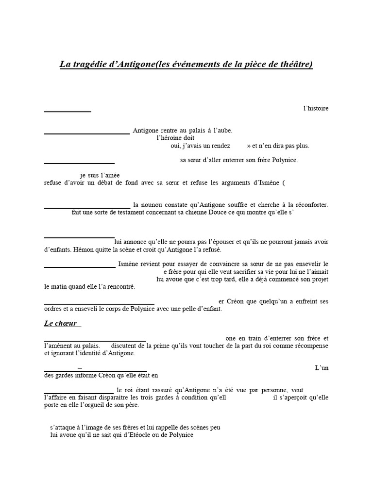 La Tragédie D'antigone | PDF