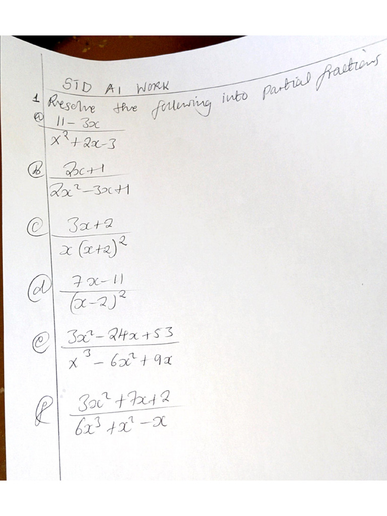 Partial Fraction Task | PDF