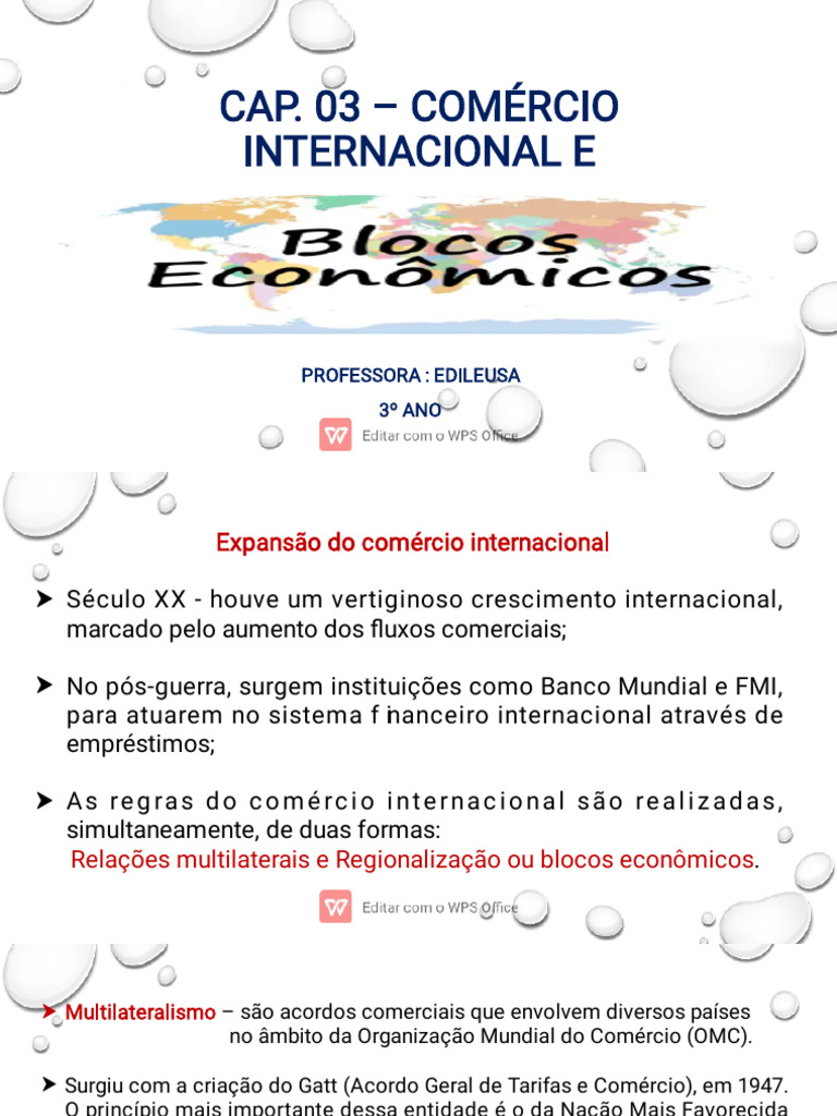 Cap. 03 - Comércio Internacional e Blocos Econômicos | PDF