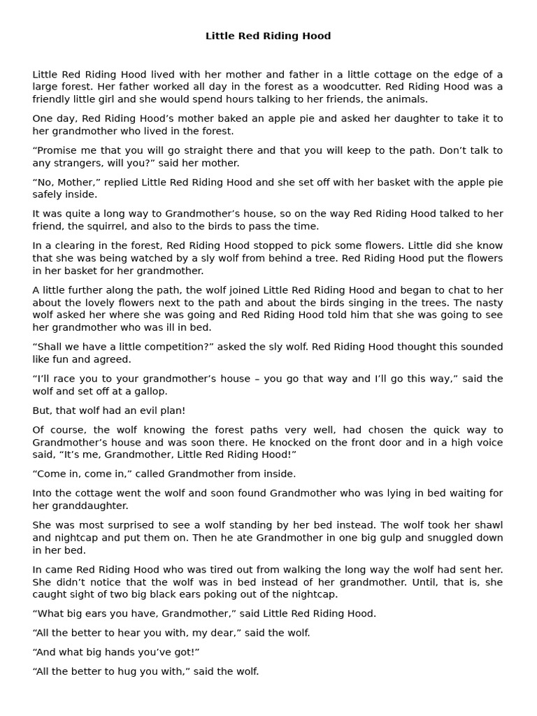 Little Red Riding Hood | PDF