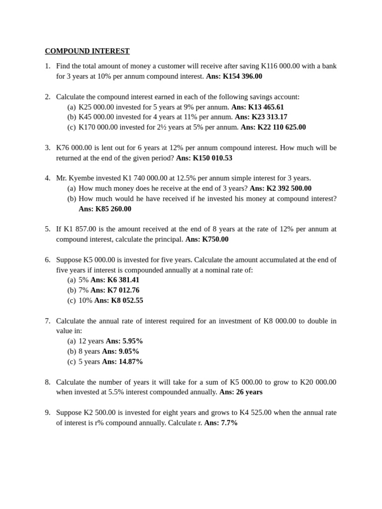 Compound Interest | PDF