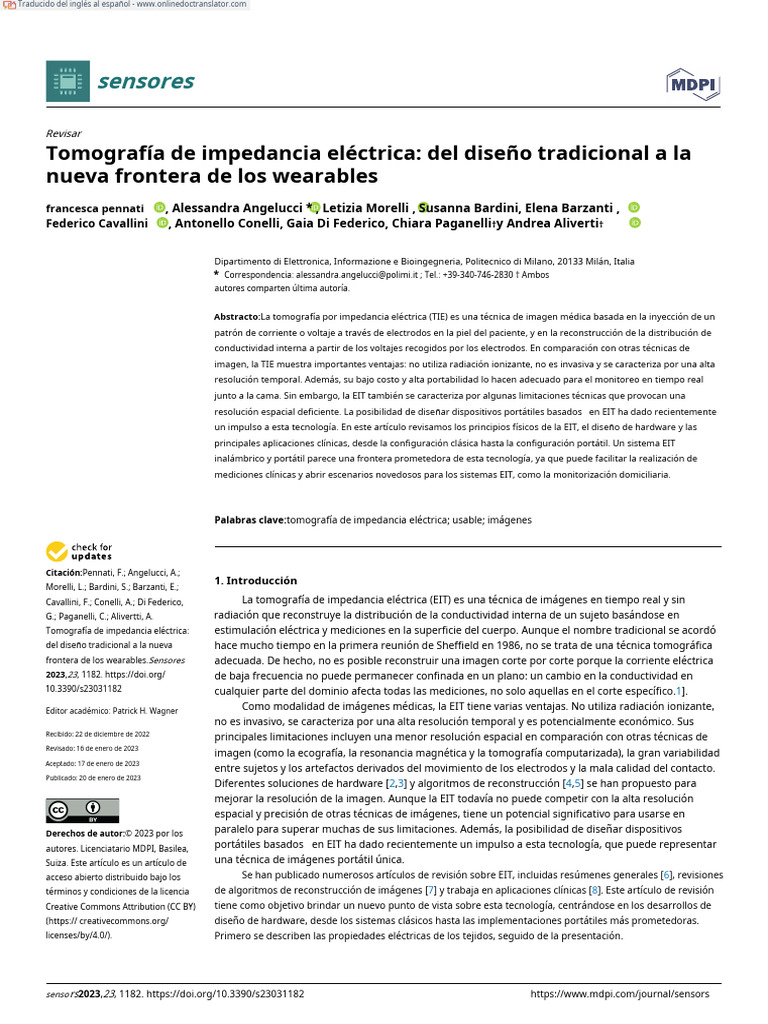 Electrical Impedance Tomography TIE Esp | PDF