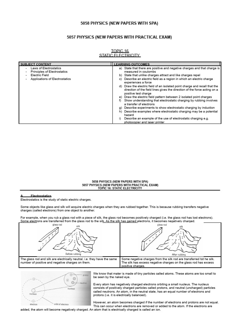 Static Electricity | PDF