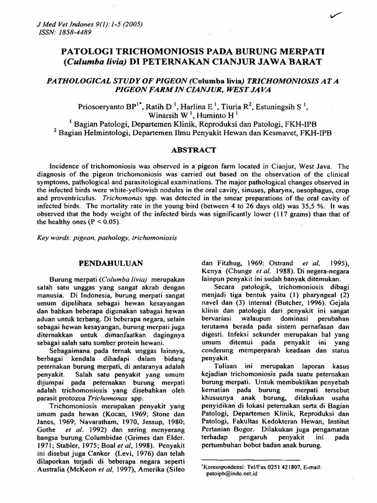 Patologi Trichomoniosis Pada ...(5 Hal) | PDF