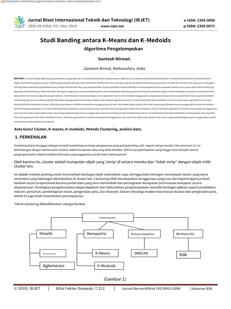 Comparative Study Between K-Means and K-Medoids Clustering Algorithms - En.id | PDF | Machine ...