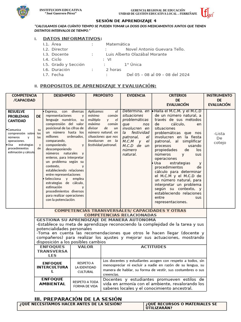 Sesión 4 - Actv 4 - Unid 5 - 1°. | PDF