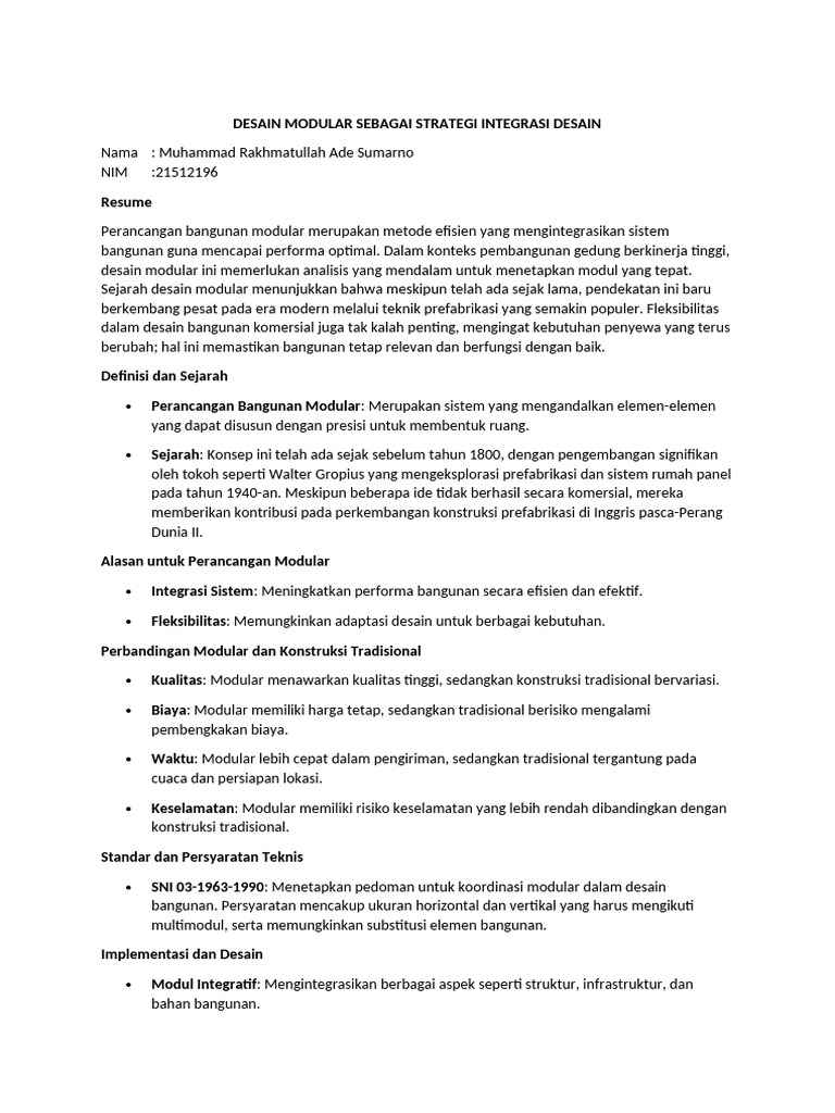 Muhammad Rakhmatullah Ade Sumarno - Ads 3d - Resume - Desain Modular | PDF