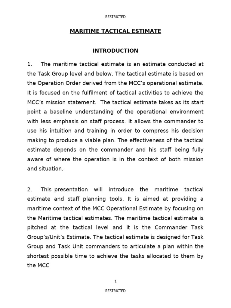 Tactical Estimate | PDF