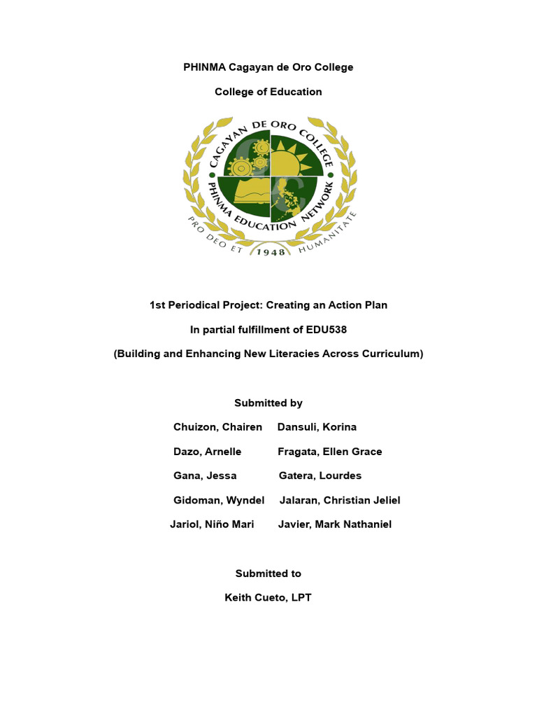 P1 Project Action Plan Pdf