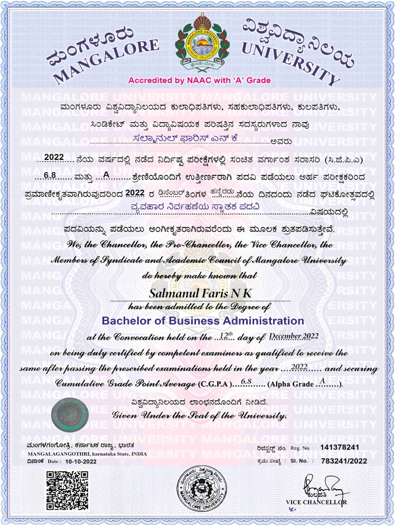 Graduation Certificate | PDF