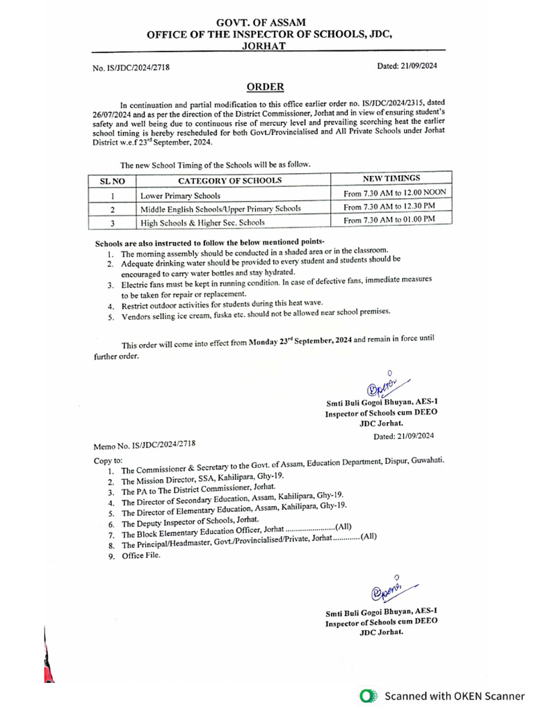 New School Timing. | PDF