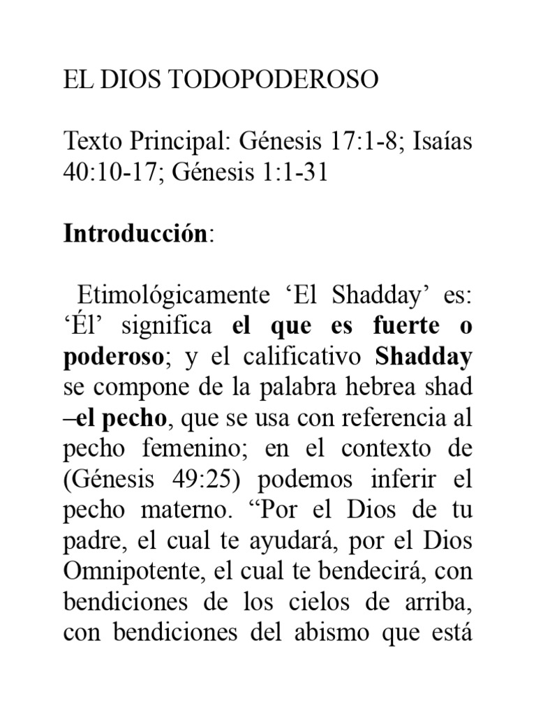 El Dios Todopoderoso | PDF