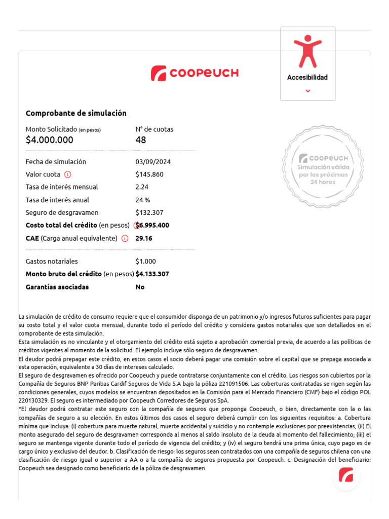 Simulación Coopeuch | PDF | Póliza de seguros | Negocios