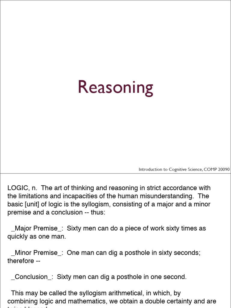 Reasoning - Cognitive Science | PDF | Deductive Reasoning | Philosophy
