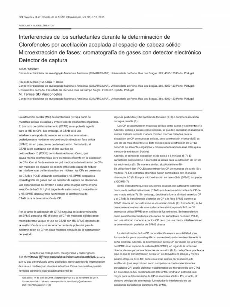 Equipo 3 Clorofenoles CG Español | PDF