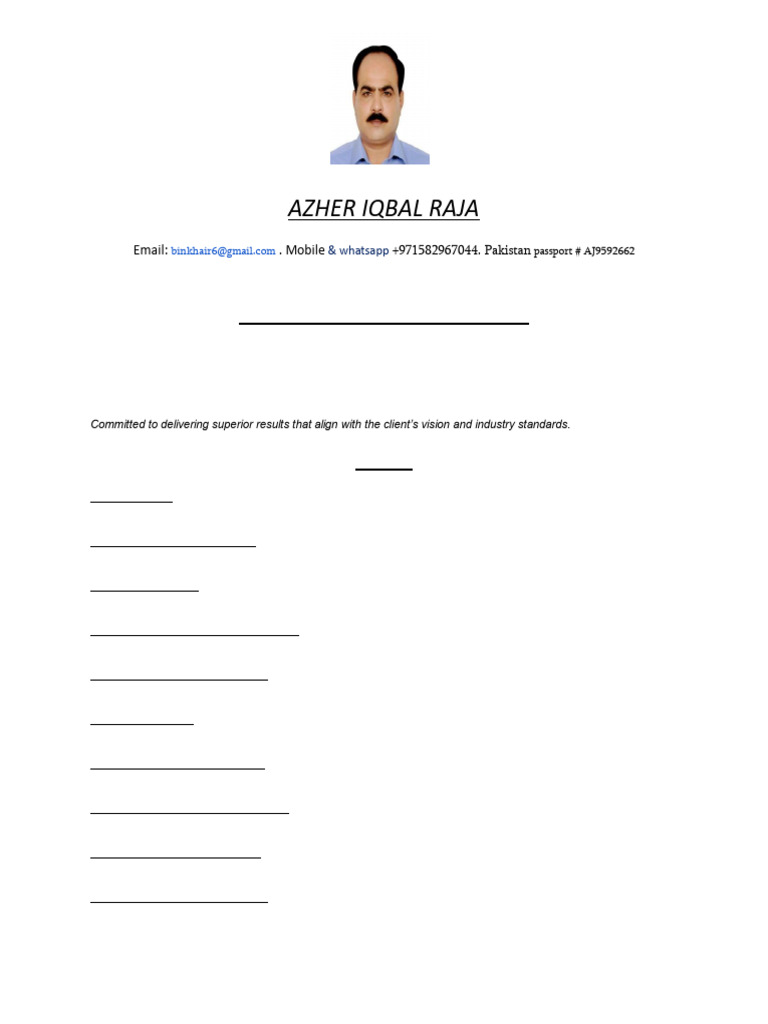 Azher Iqbal Raja Updated CV | PDF